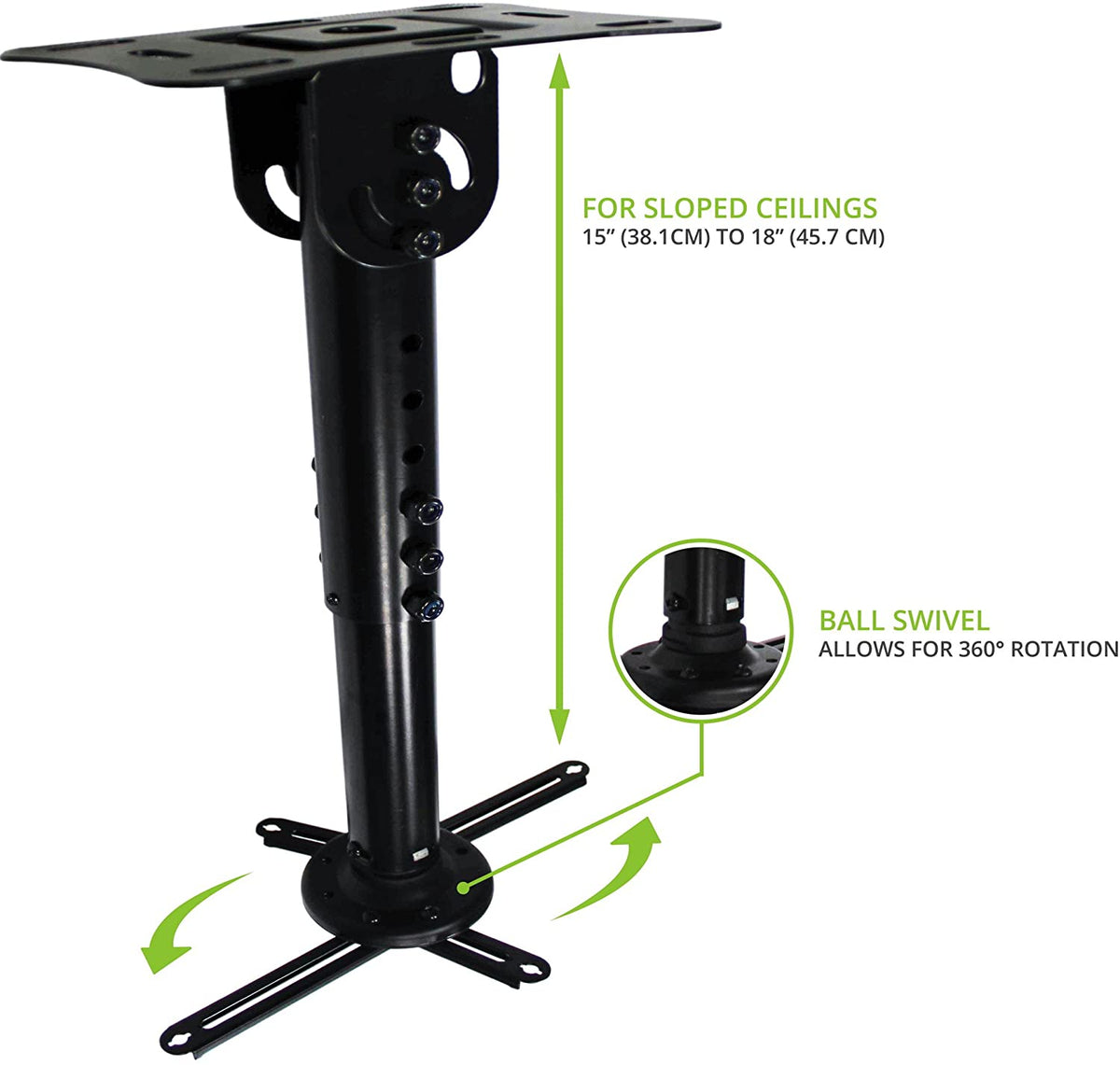 Kanto Universal Projector Mount for sloped ceilings – A & M Digital ...