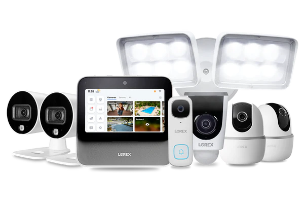 Lorex Smart Home Security Center with 2 Outdoor Cameras, 2 2K Pan-Tilt ...